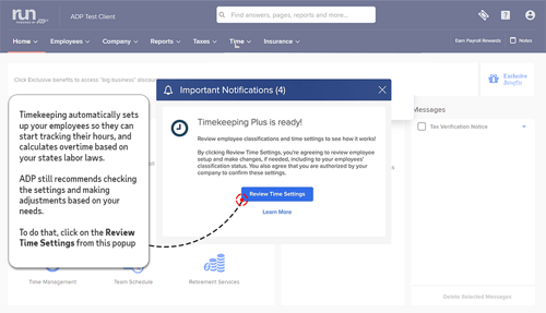 ADP Timekeeping Setup