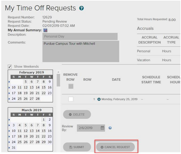 TLM Support - Accruals / PTO